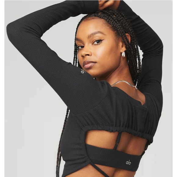 ALO Yoga | Tops | Nwt Alo Yoga Ribbed Manifest Black Large | Poshmark
